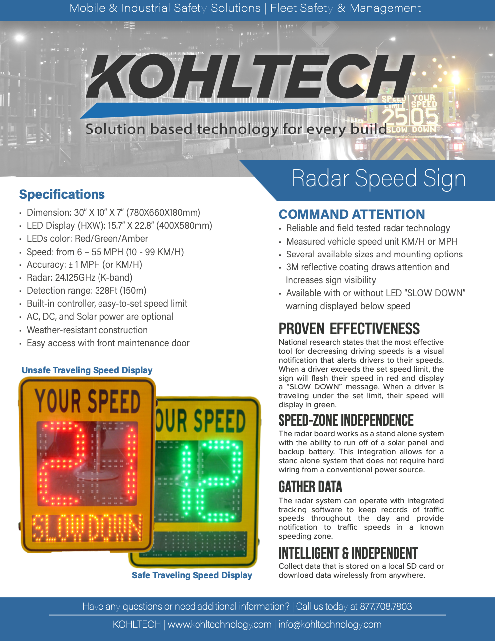 Radar Speed Sign & Traffic Message Board | Kohltech